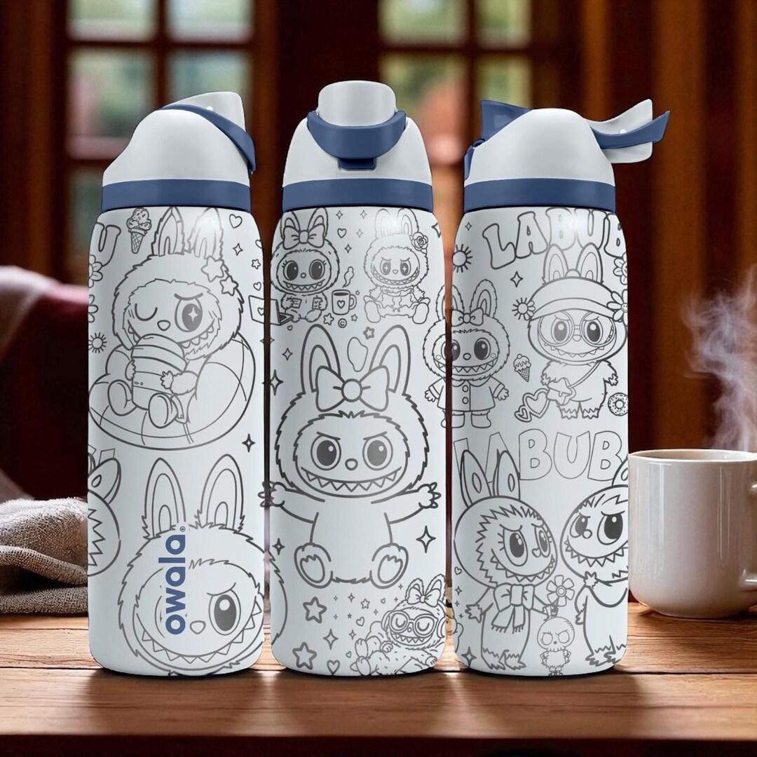 Labubu Inspired Owala Water Bottle – Cute Bunny Character Engraved ...