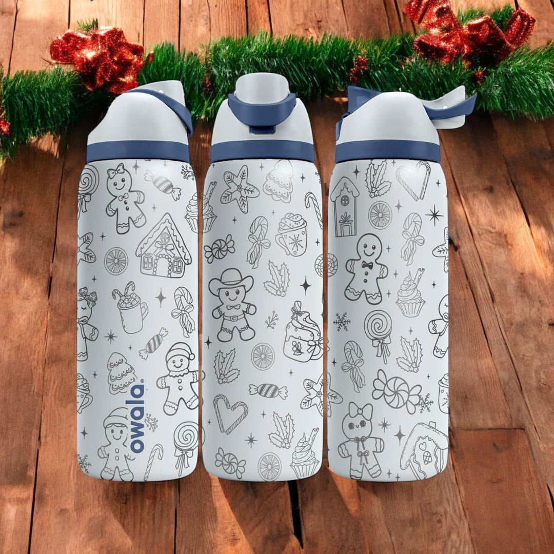Gingerbread Man Engraved Owala Bottle – Holiday Cookie and Candy ...
