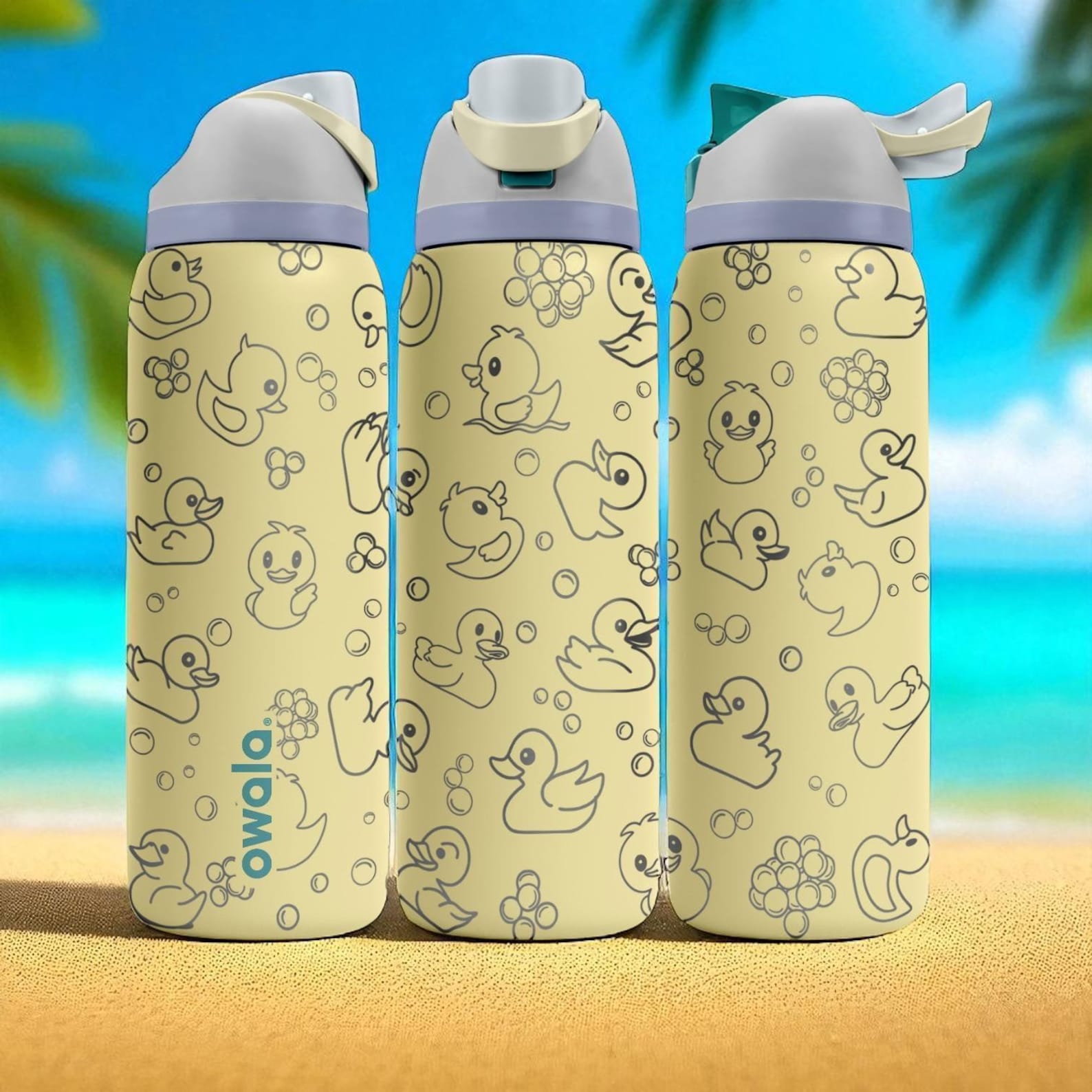 Duck Engraved Owala Tumbler – 16oz 24oz 32oz 40oz Yellow Freesip Cup ...
