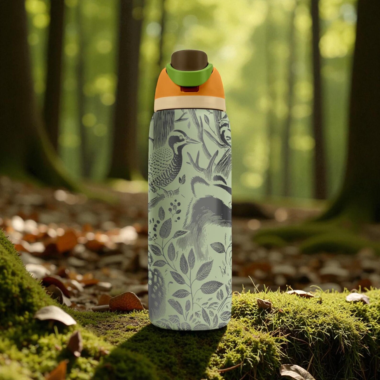 Woodland Animals Engraved Owala Bottle – Forest Hare, Fox, Badger ...