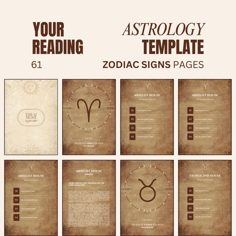 Birth Chart Reading Ebook Template for Astrologers | Astrology Reading ...