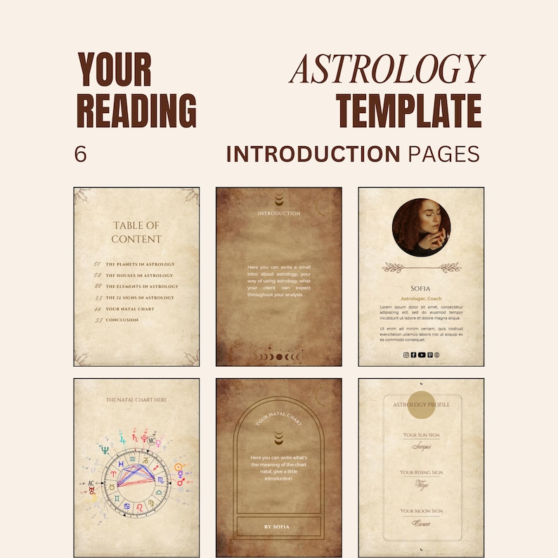 Astrology Birth Chart Reading Template for Astrologers | Birth Chart ...