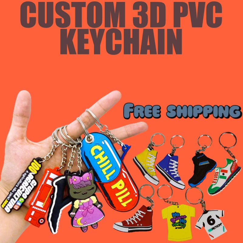 Personalized Rubber Keychains - Etsy