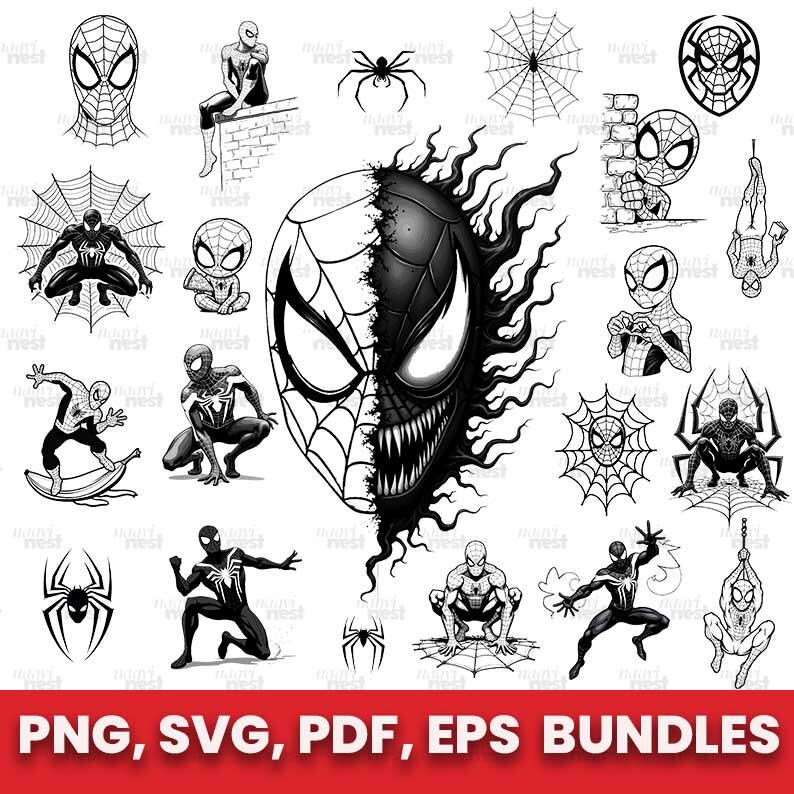 Spiderman Svg Bundle, Spidey SVG, Superhero SVG, Spiderman Png Bundle ...