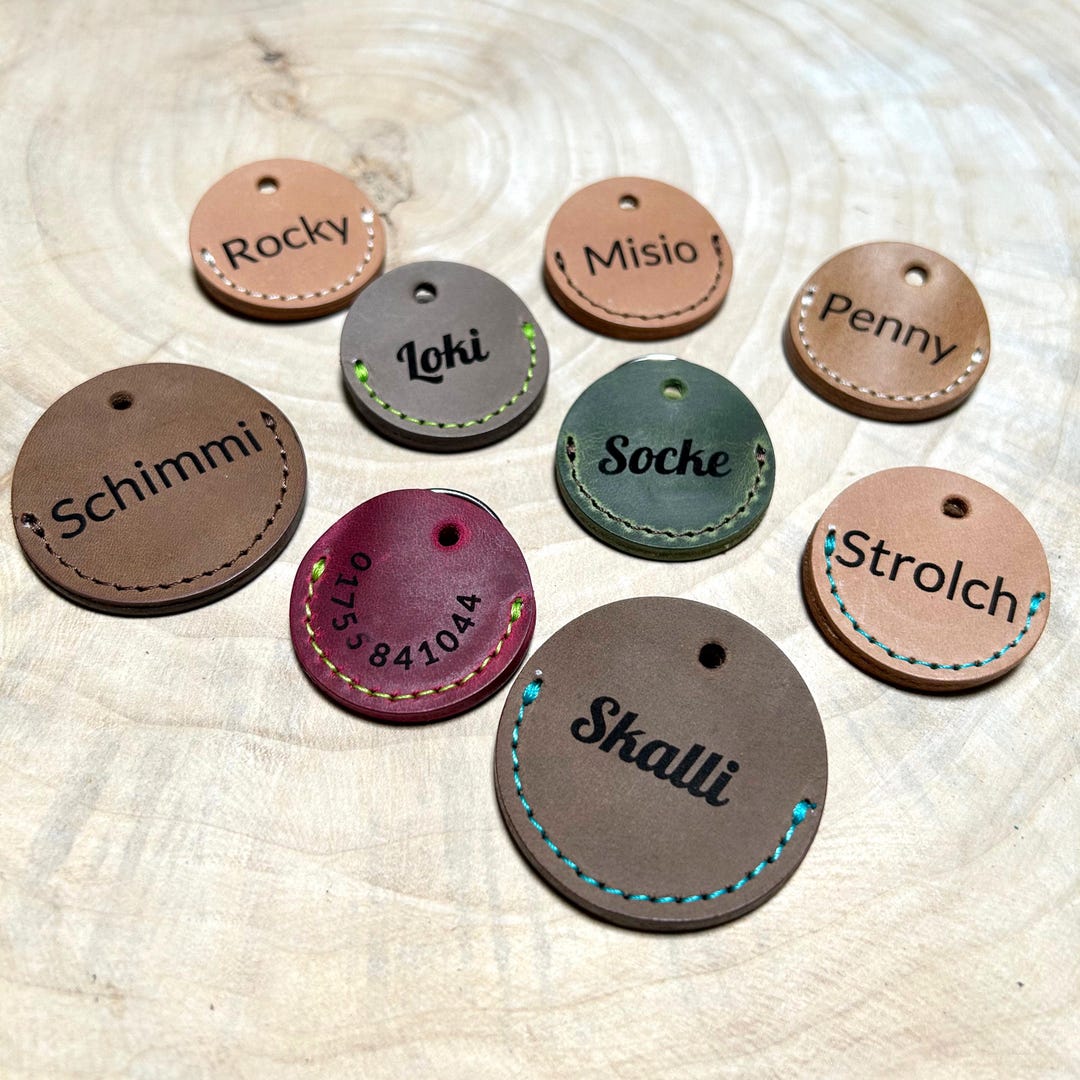 Dog Tag MIA | 4.5 Cm ∅ | Personalized | Leather Case | Dog Tag Case ...