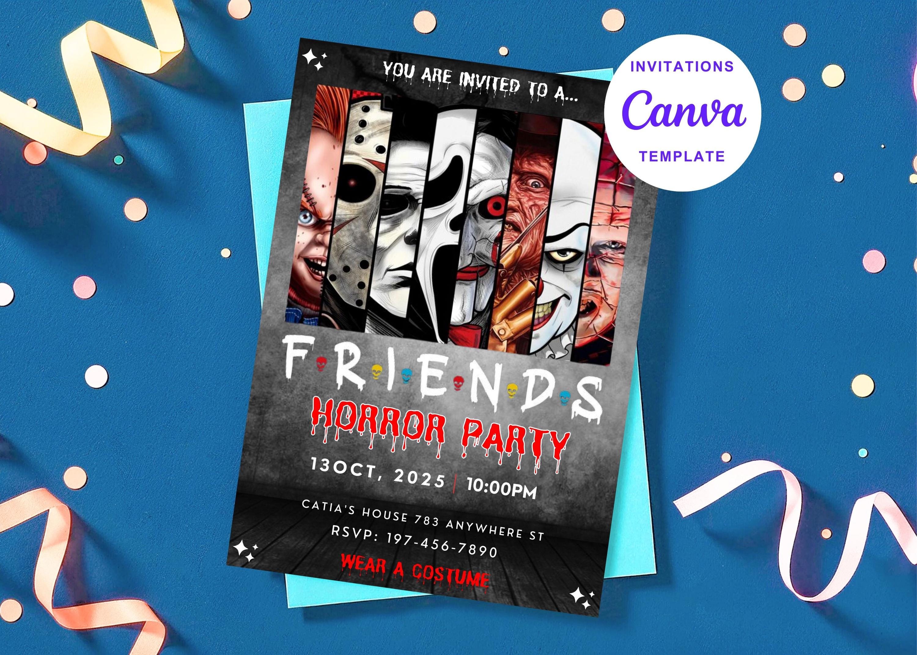 Editable Horror Party Birthday Invitation, Horror Birthday Party ...