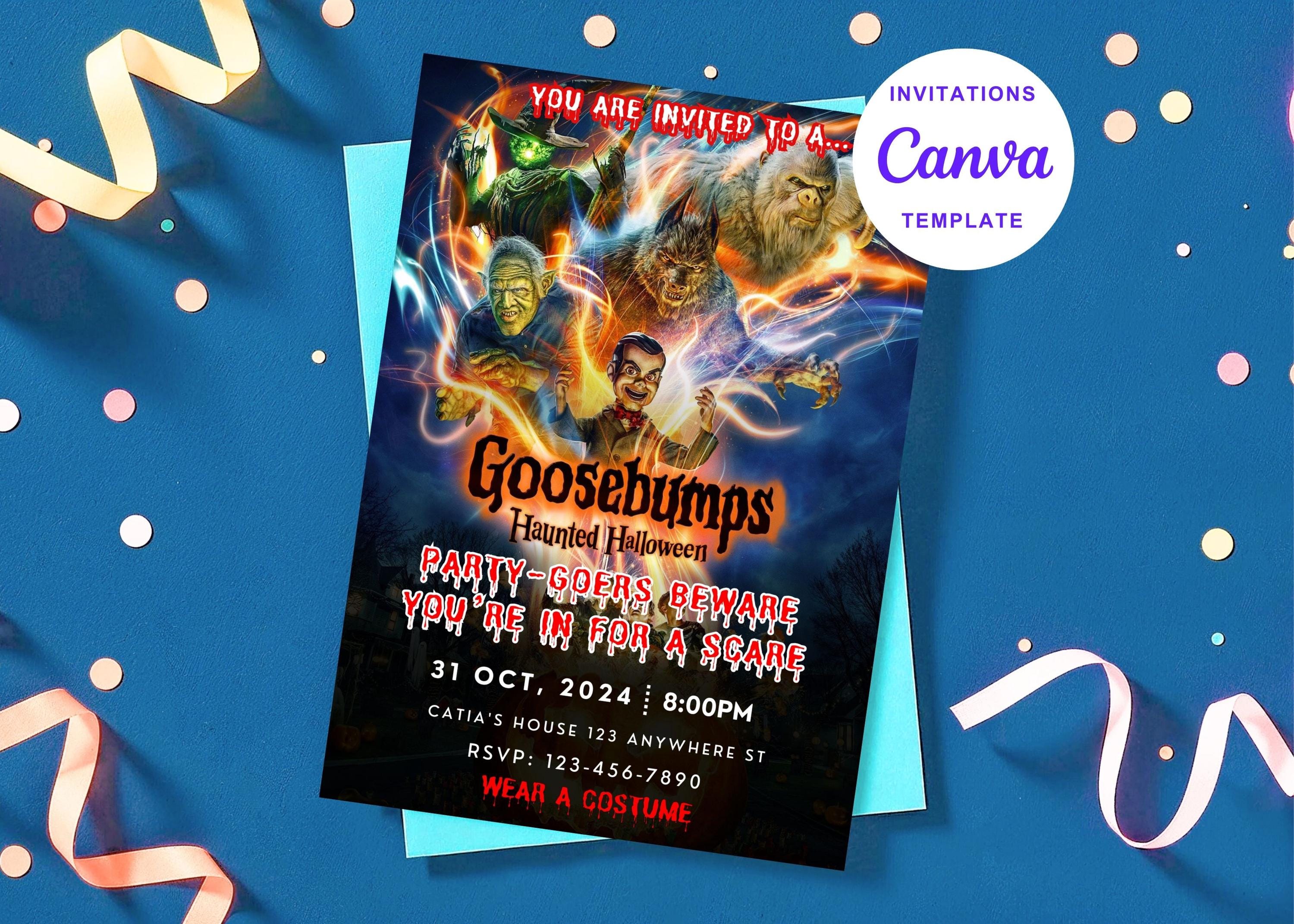 Goosebumps Birthday Party Invitation , Black Them Costume Party ...
