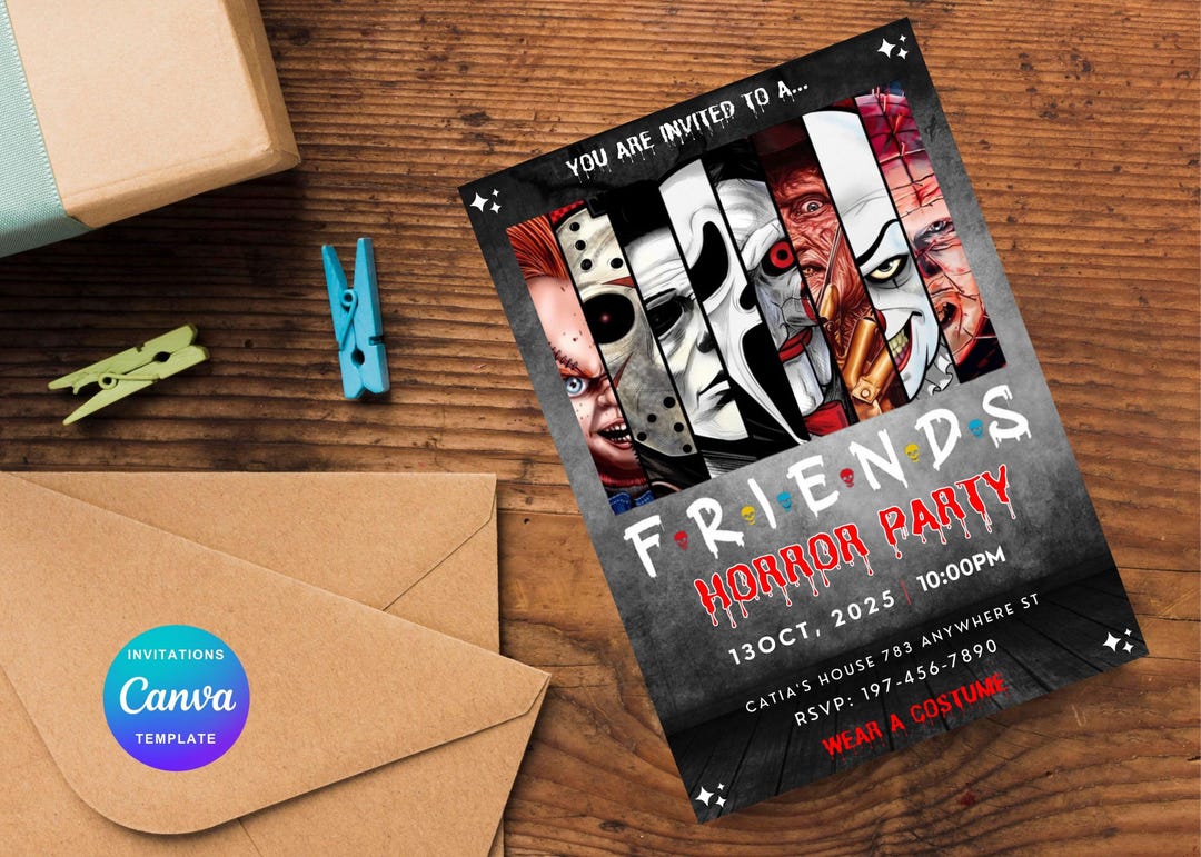 Editable Horror Party Birthday Invitation, Horror Birthday Party ...