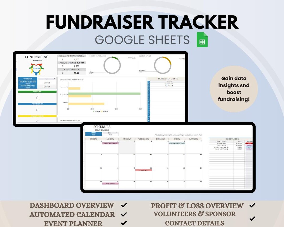 Fundraiser Tracker Spreadsheet | Donation Tracker | Baseball Fundraiser ...