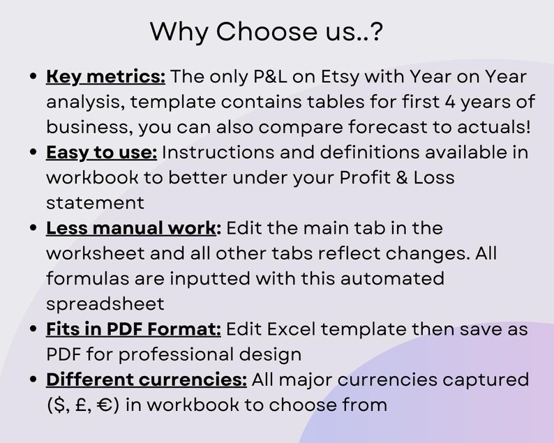 Printable Profit and Loss Statement Spreadsheet for Business, P&L ...