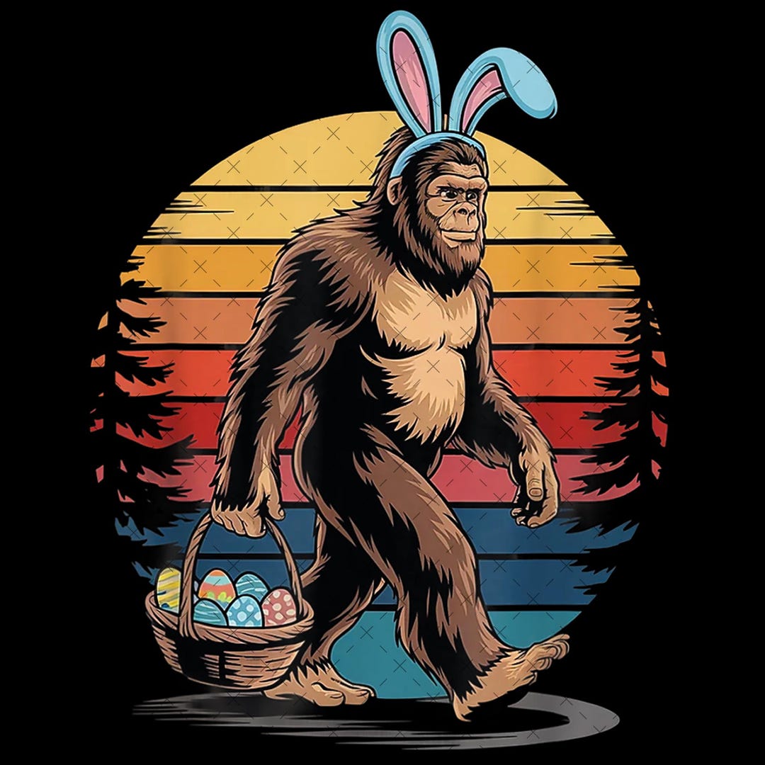 Funny Easter Bigfoot Png, Bunny Sasquatch Png, Easter Bunny Bigfoot ...