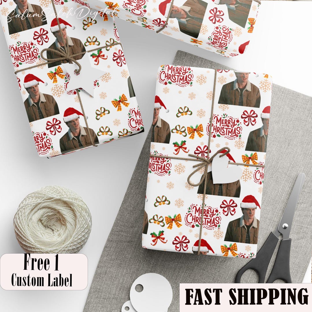 Team Beach Boy Christmas Wrapping Paper, Funny Holiday Gift Wrap, Cute ...