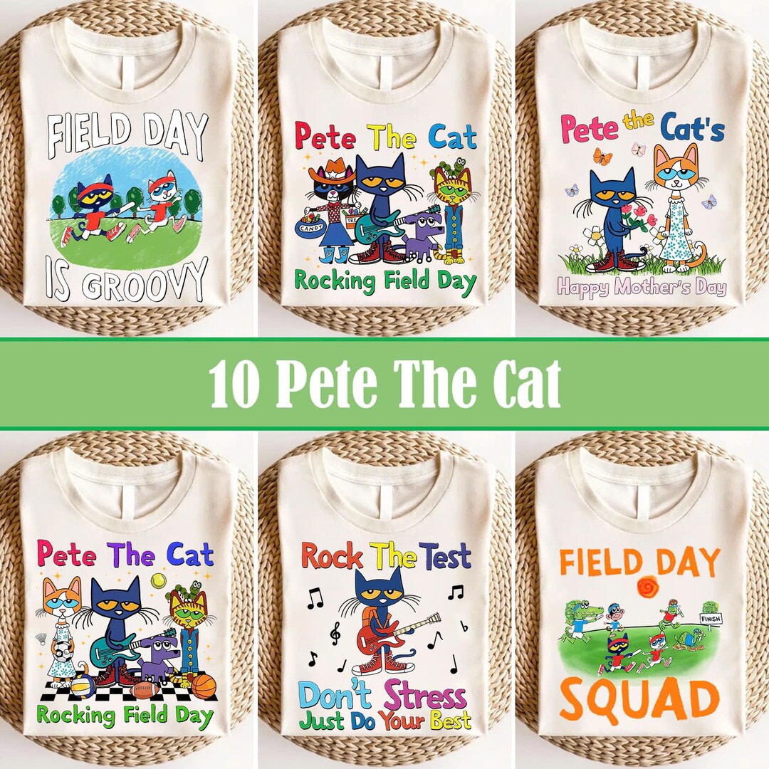 Bundle Retro Pete the Cat Png, the Groovy Pe.te Cat Bundle Png, Pete ...