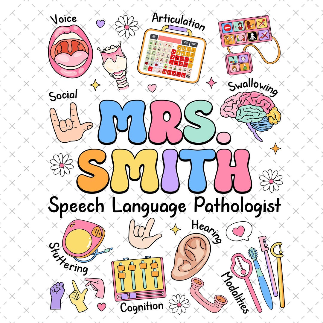 Retro Groovy Custom Speech Language Pathologist Png, Personalized ...
