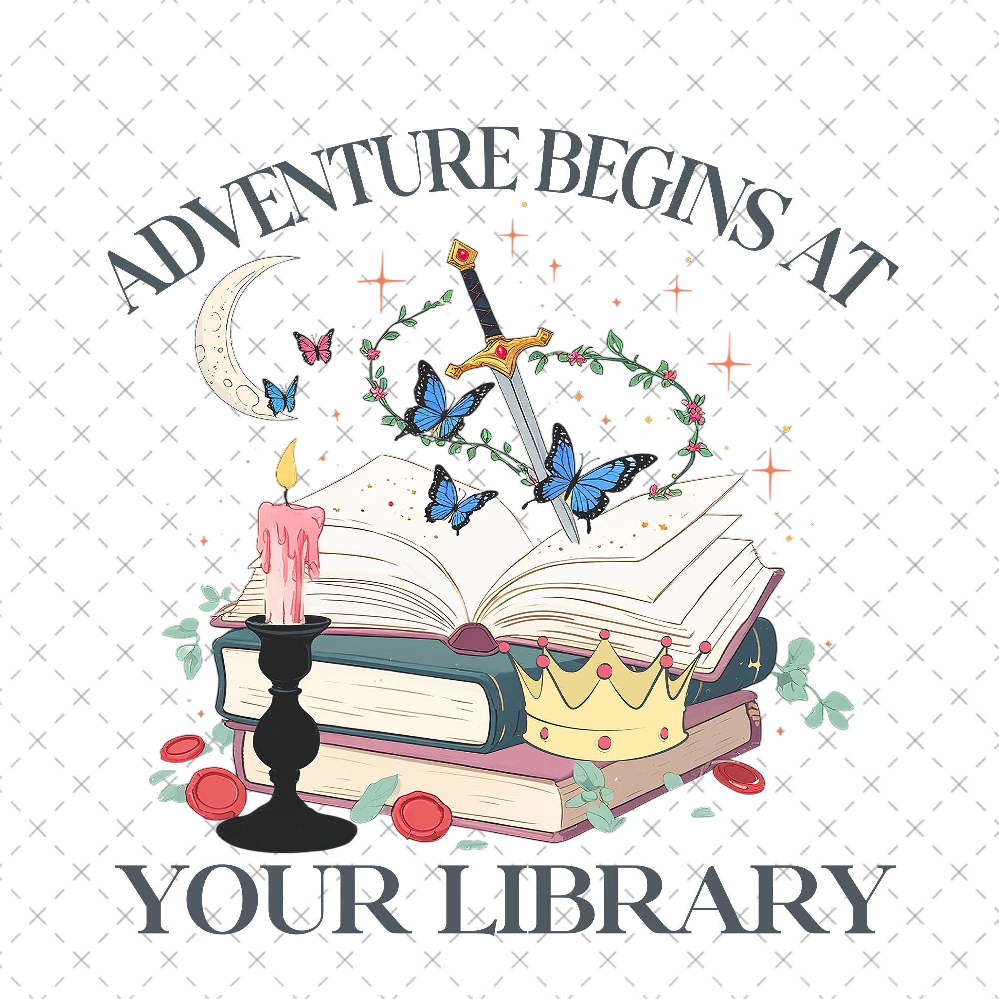 Adventure Begins at Your Library Summer Reading Png, Cute Book ...
