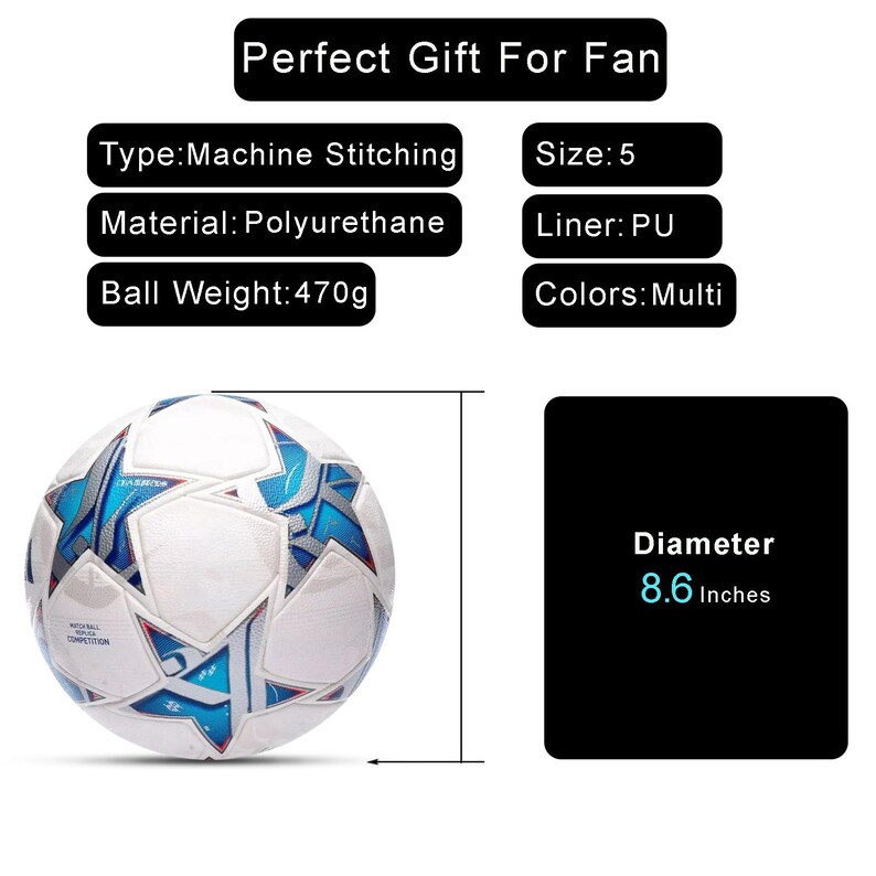 Champion League 2024 Soccer Ball: Size 5, Star Design PU Leather - Etsy