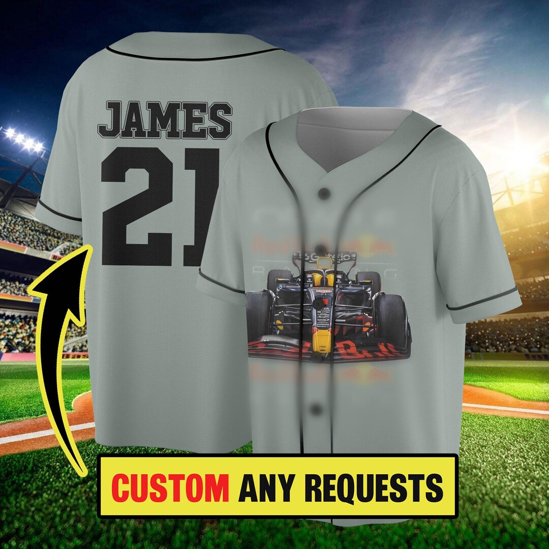 Custom Name Jersey, Red Bull Formula 1 Jersey, Max Verstappen F1 Jersey ...