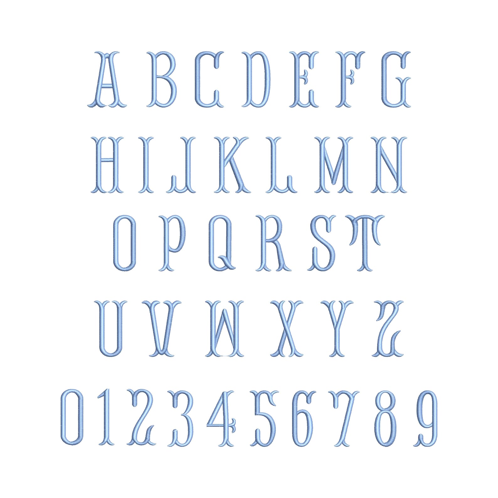 Fishtail Monogram Font Machine Embroidery Files in 7 Sizes, Instant ...