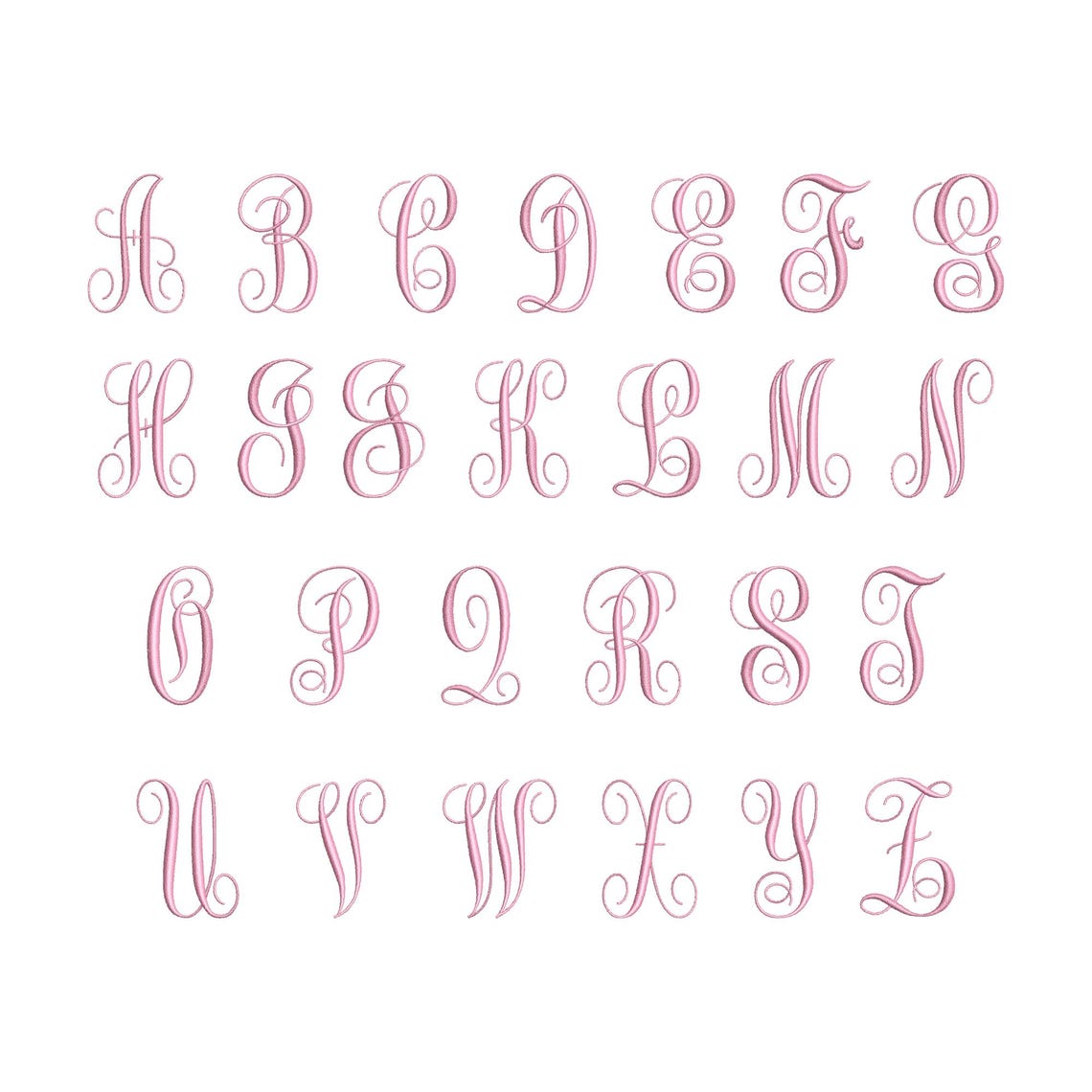 Interlocking Vine Monogram BX Embroidery Font in 6 Sizes, Instant ...