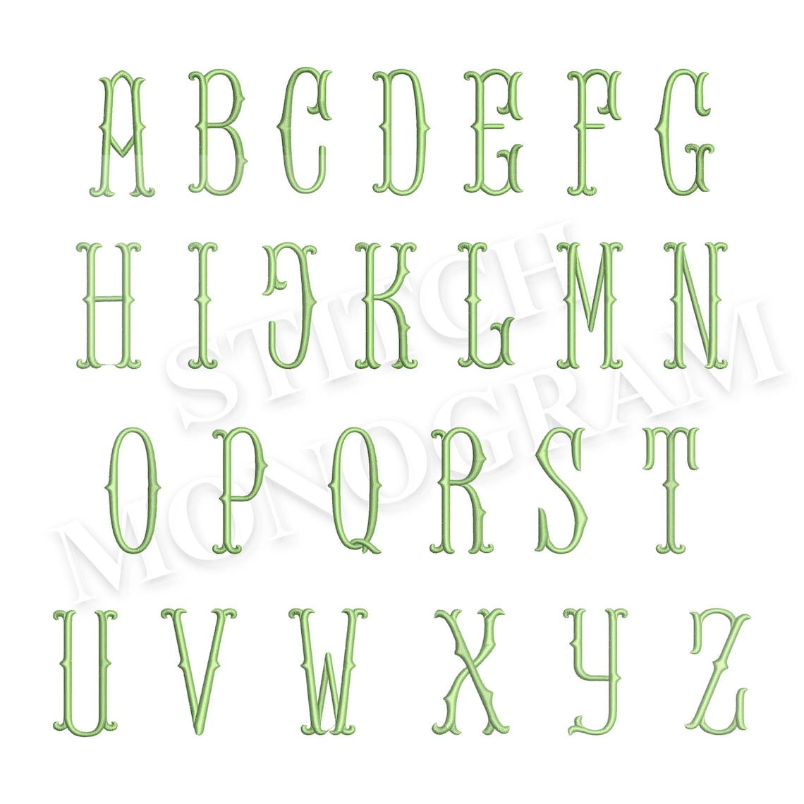 Fishtail Embroidery Monogram Family Designs in 11 Sizes, Instant ...