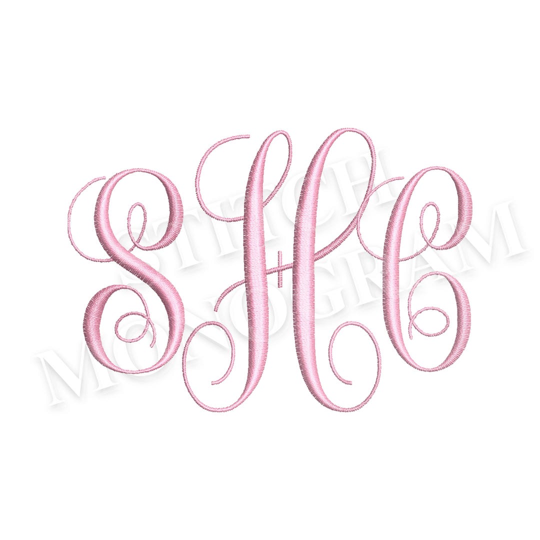 Interlocking Vine Monogram BX Embroidery Font in 6 Sizes, Instant ...