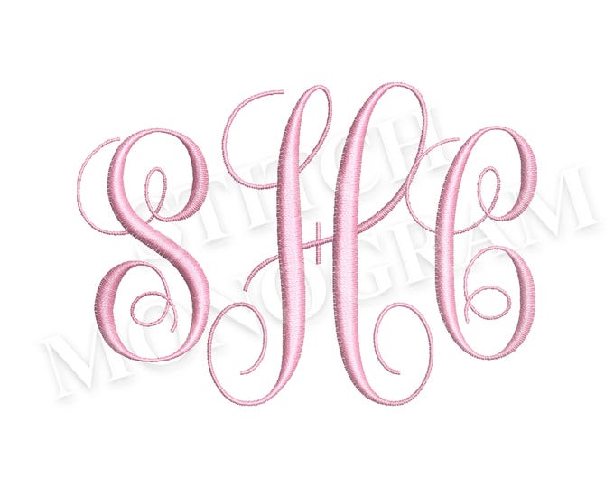 Interlocking Vine Monogram BX Embroidery Font in 6 Sizes, Instant ...