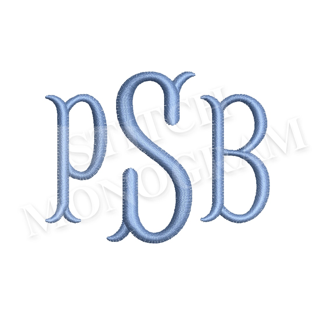 Fishtail Monogram Font Machine Embroidery Files in 7 Sizes, Instant ...