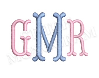 Fishtail Embroidery Monogram Designs in 6 Sizes, Instant Download BX ...