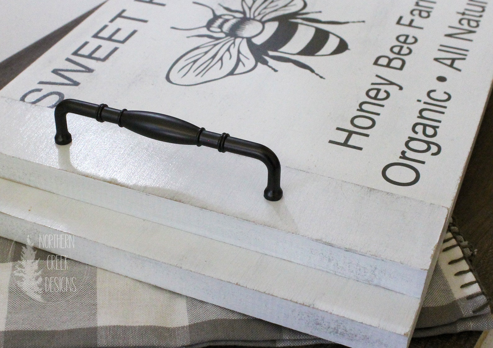 Bee Serving Tray With Handles | Rustic Wood Serving Tray | Bee Decor ...