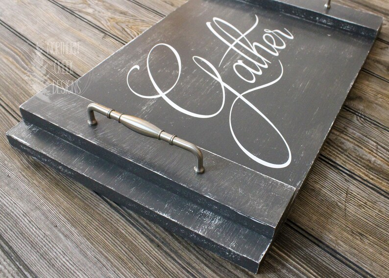 Rustic Serving Tray | Gather Tray With Handles | Coffee Table Tray ...