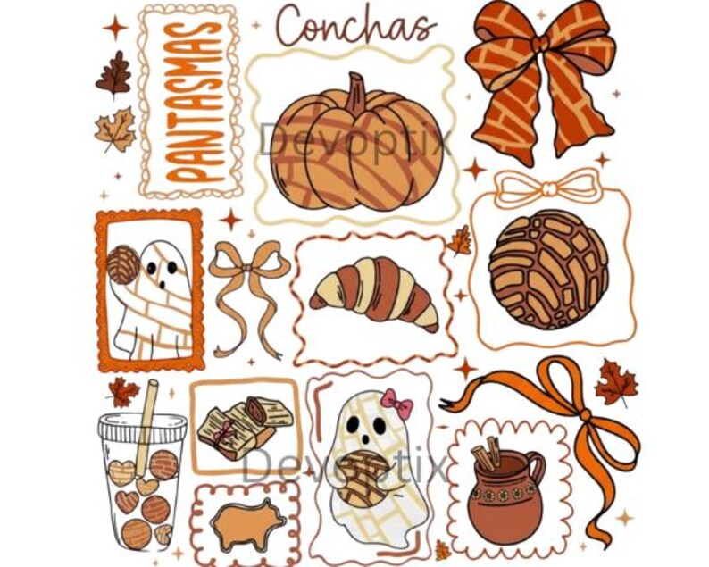 Spooky Conchas PNG: Mexican Ghost Clipart, Halloween Sublimation Design ...