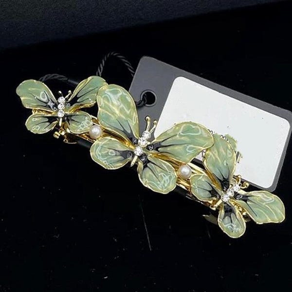 Green Barrette - Etsy