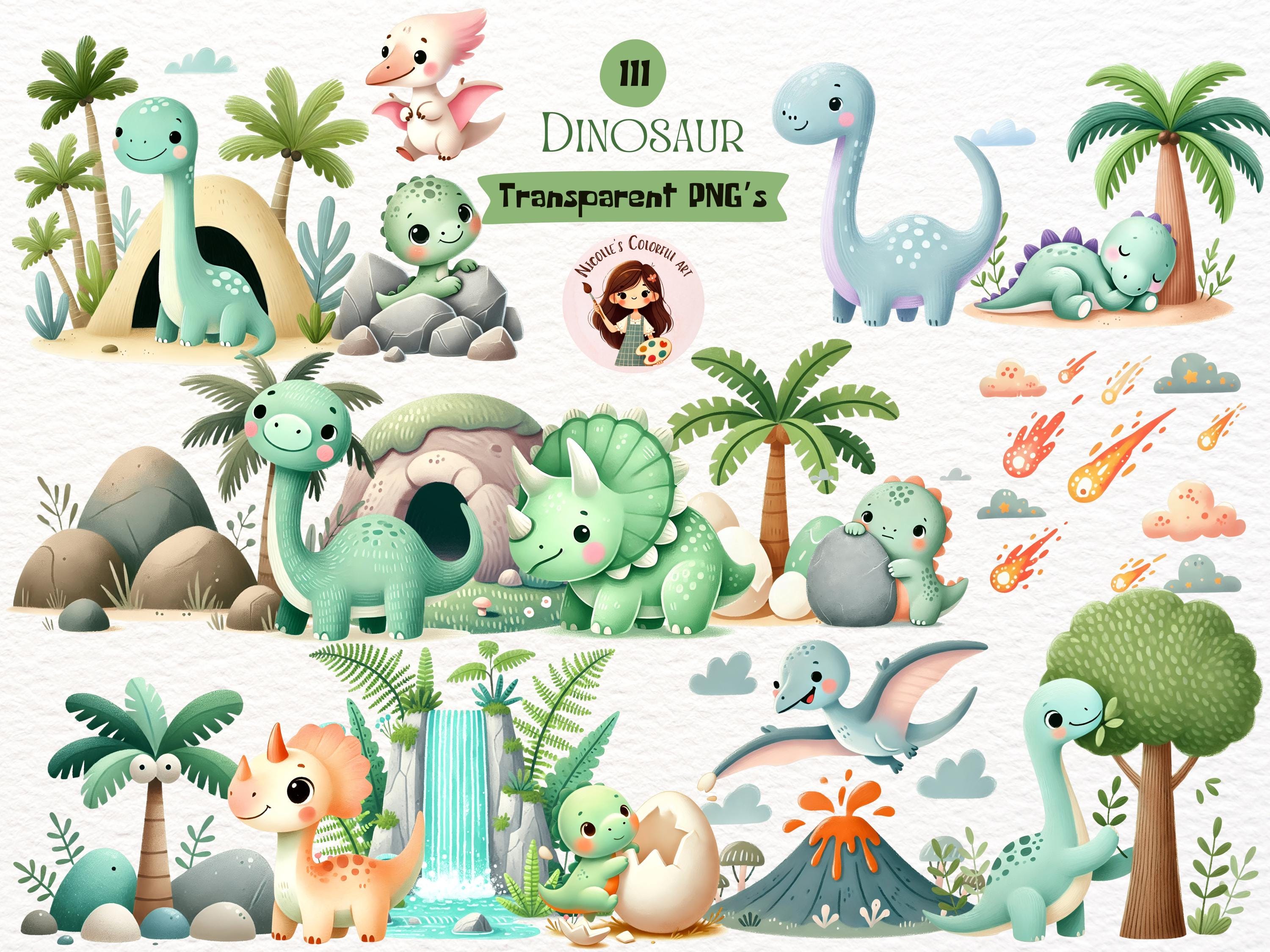 Cute Watercolor Baby Dinosaur Clipart / Watercolor Dinosaur Clipart ...