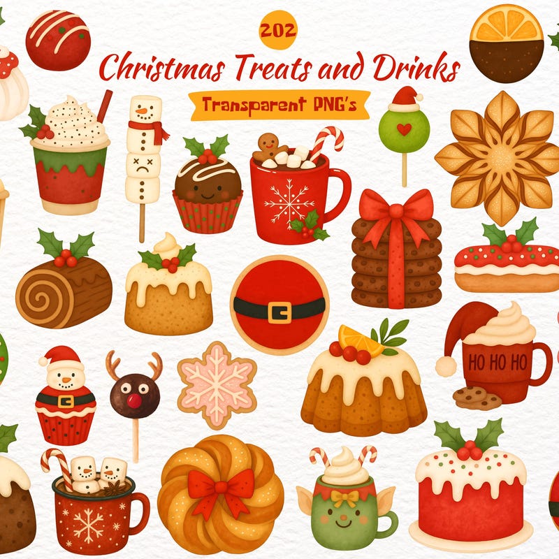 Christmas Treats Clipart - Etsy