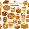 Autumn Sweets Clipart, Watercolor Fall Dessert PNG, Pumpkin Spice ...