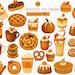 Autumn Sweets Clipart, Watercolor Fall Dessert PNG, Pumpkin Spice ...