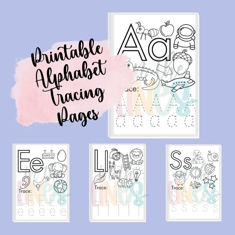Alphabet Tracing Coloring Pages | A to Z Printable PDF | Handwriting ...