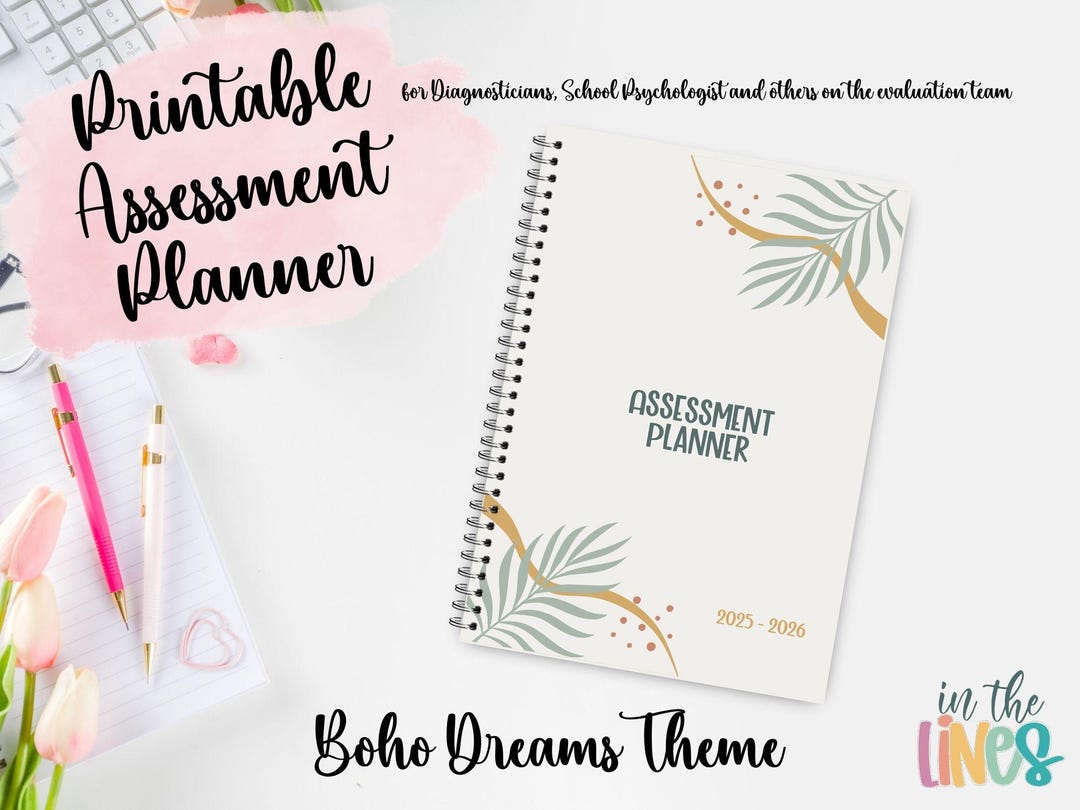 2025-2026 Printable Assessment Planner | Boho Dreams Theme | PERSONAL ...