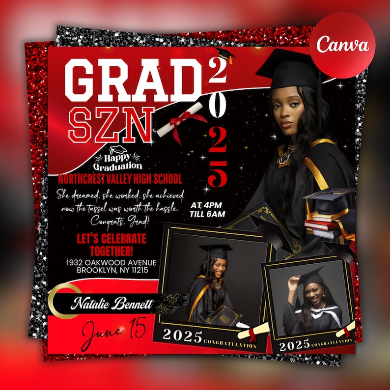 Graduate Flyer, Graduation Party Flyer, Graduation Invitation, College ...