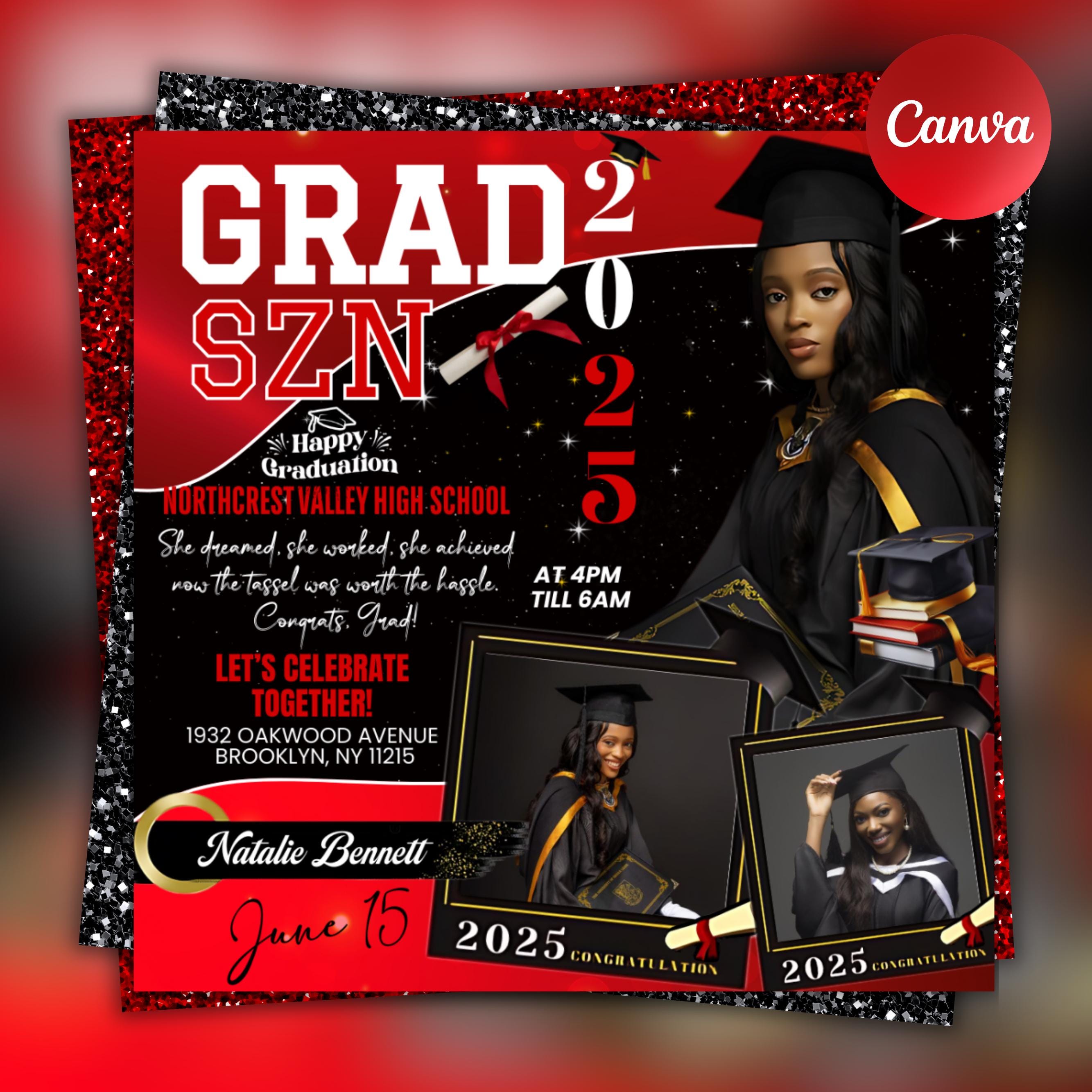 Graduate Flyer, Graduation Party Flyer, Graduation Invitation, College ...