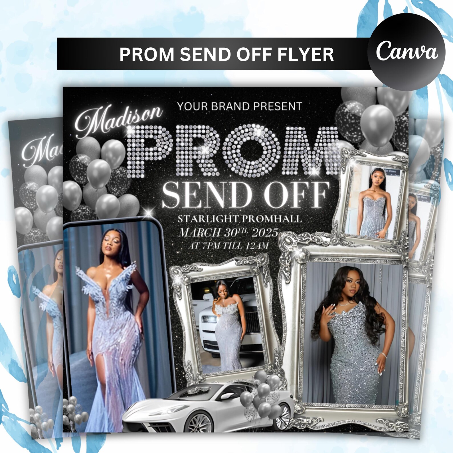 Prom Send off Flyer, DIY Prom Flyer, Prom Canva Template, Prom Send Off ...