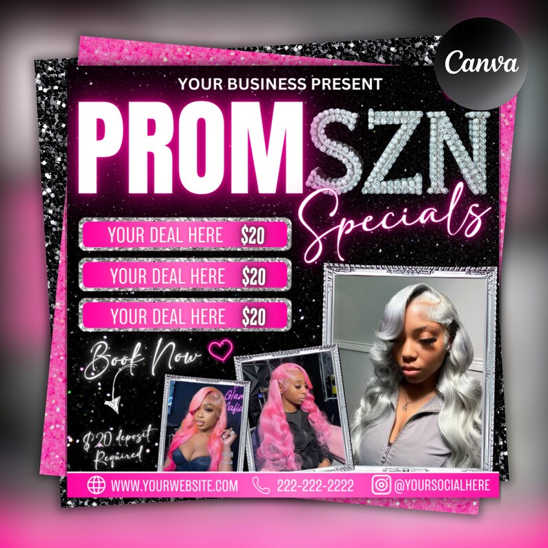 Prom Bookings Flyer, Prom Makeup Flyer, Prom Queen MUA Flyer ...