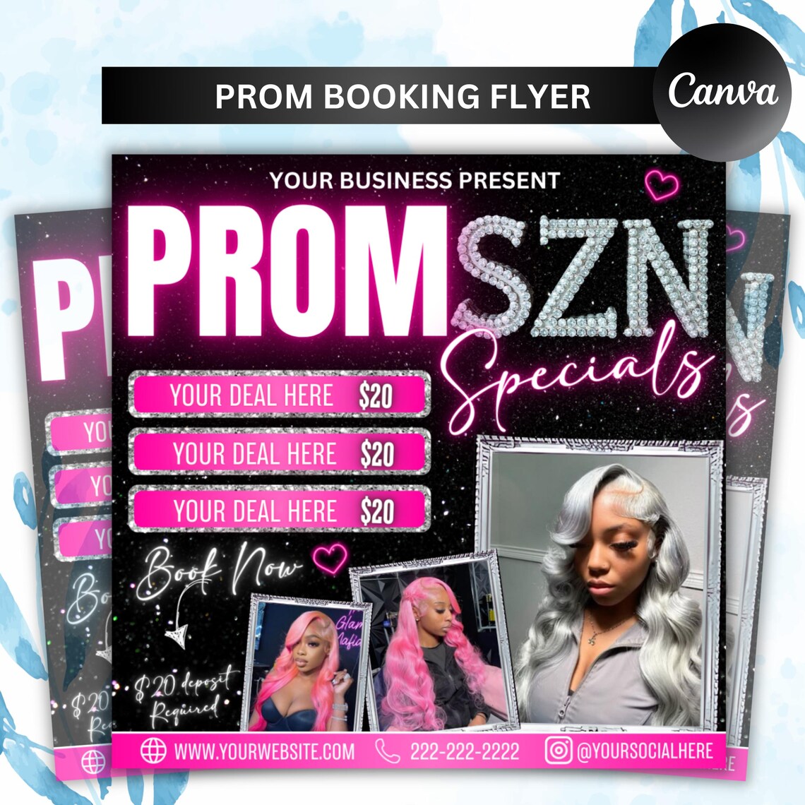 Prom Bookings Flyer, Prom Makeup Flyer, Prom Queen MUA Flyer ...