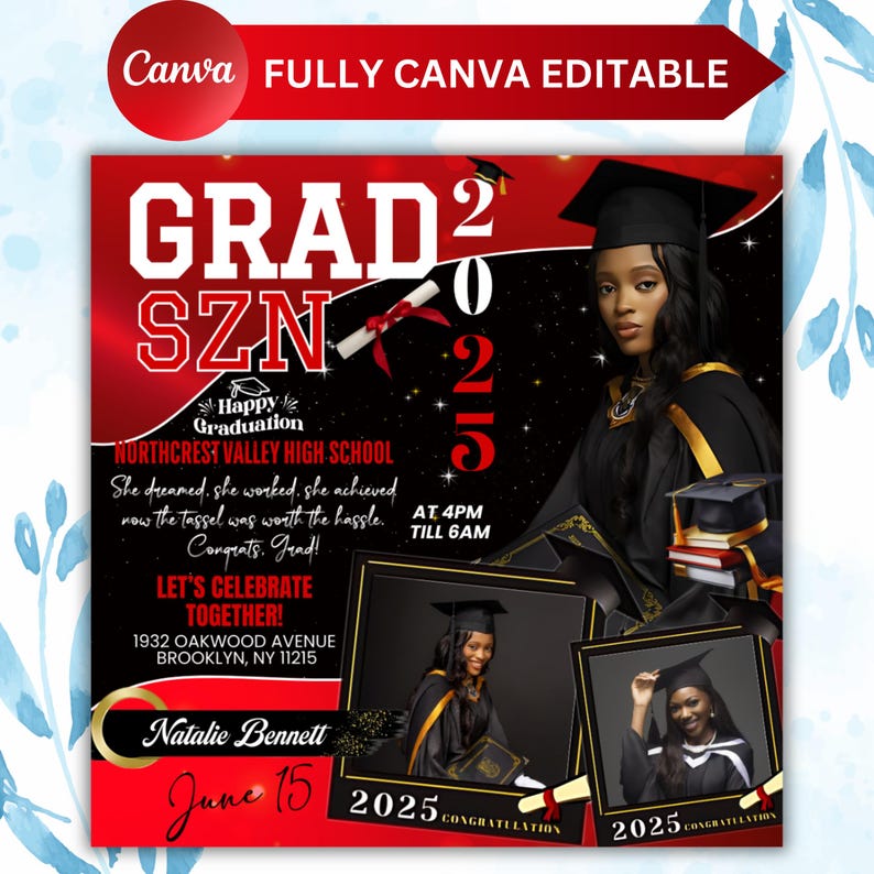 Graduate Flyer, Graduation Party Flyer, Graduation Invitation, College ...