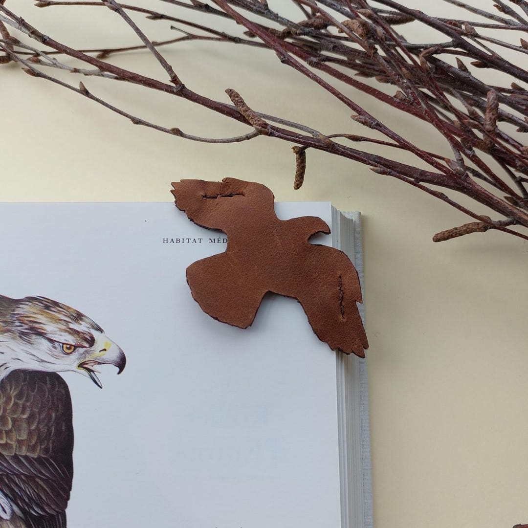 Leather Eagle Bookmark – Handmade Natural Leather Bookmark, Bookmark ...