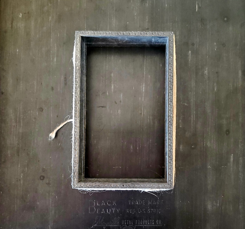 Vintage Letterpress Type Border Design Frame Silver Metal FREE Shipping ...