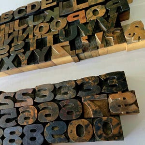 Vintage Wood Letterpress Type Set: 72 Pt Alphabet & Numbers - Etsy