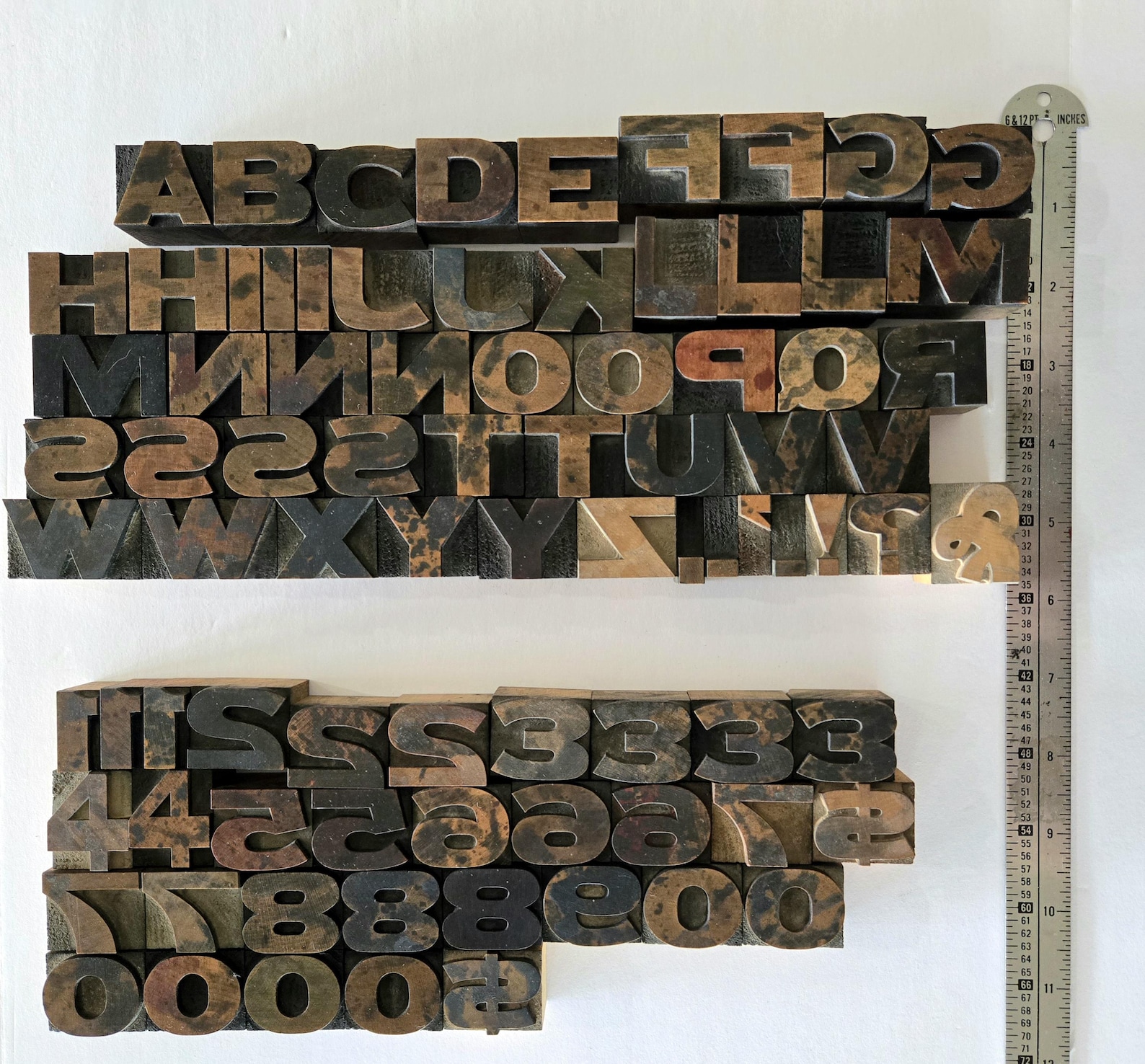 Vintage Wood Letterpress Type Set: 72 Pt Alphabet & Numbers - Etsy
