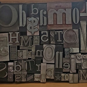 Vintage Letterpress Metal Type Mixed Fonts Uppercase Lowercase Numbers ...