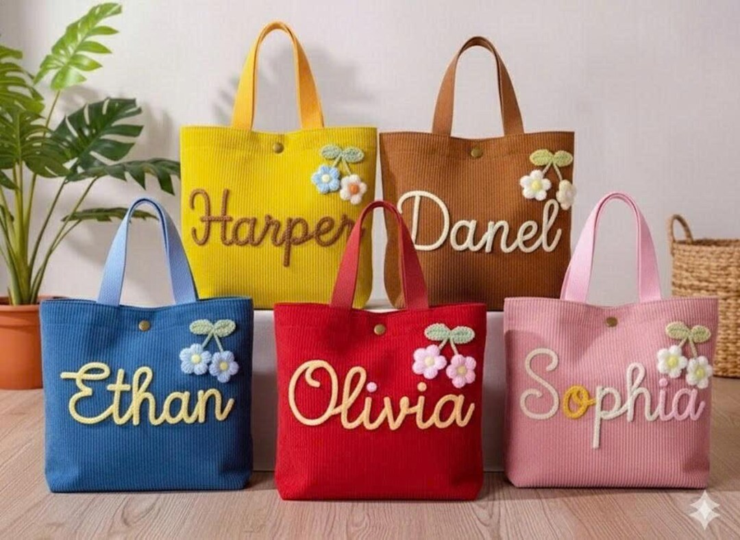 Personalized Name Tote Handbag, Custom Name Tote Handbag, Baby Shower ...